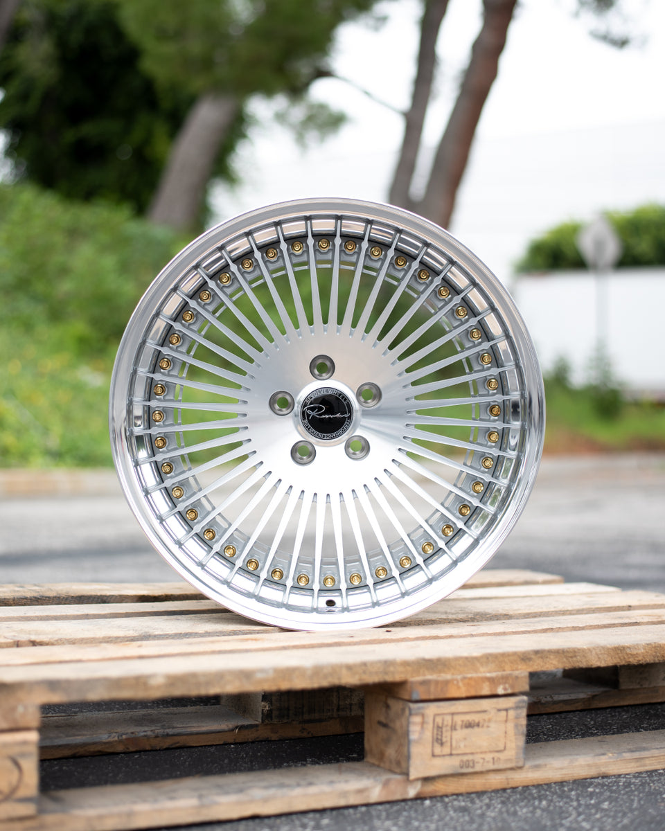 RS.484 PORSCHE SILVER DIAMOND CUT / GOLD HARDWARE – Revolve Wheels